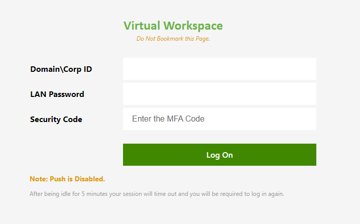 Accessing Virtual Workspace From A Non-Fidelity Device